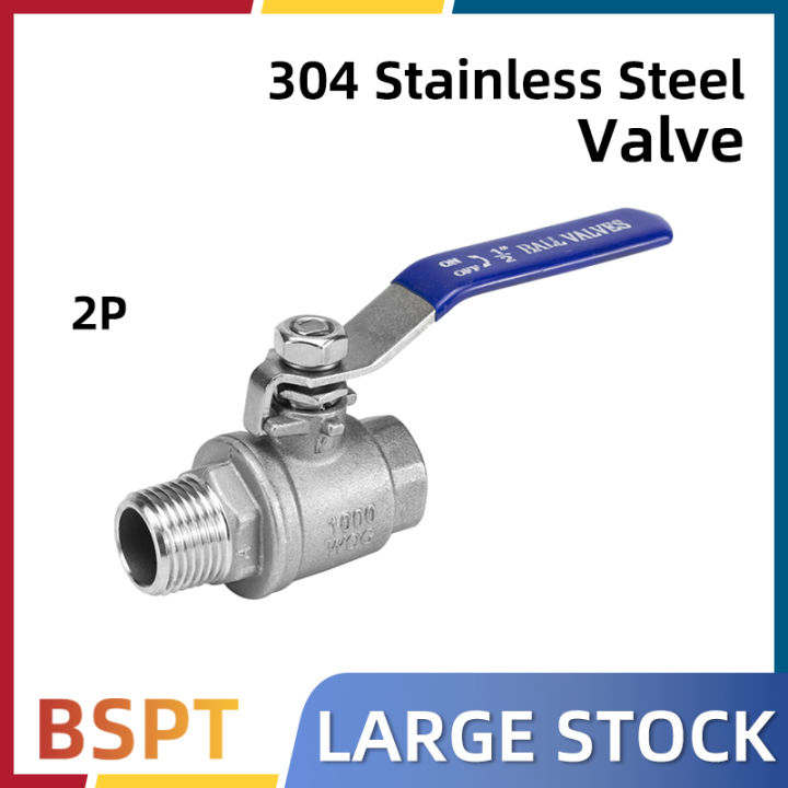 External Threaded Ball Valve 2P Male Female Threaded BSPT 304 Stainless ...