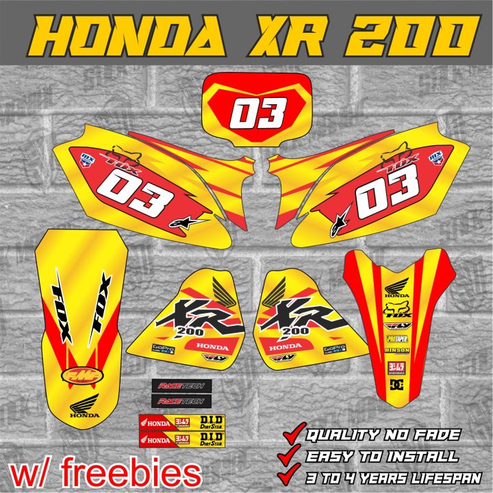 Honda XR 200 decals stickers, laminated | Lazada PH