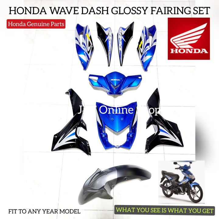 Honda Wave Dash Genuine Original Glossy Fairing Set Blue with Black ...