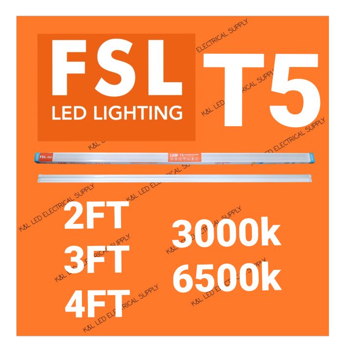 FSL T5 Seamless Bracket Led Tube Set 2FT 3FT | Lazada
