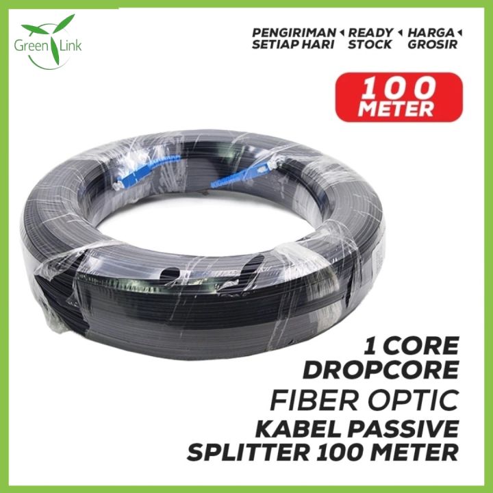 Kabel FO Dropcore 100 Meter Siap Pakai - FTTH Dropcore 1 Core, Single ...