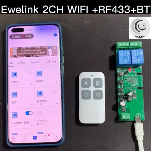 Ewelink WiFi RF433 Bluetooth Autogate 2 channel Smart Controller works ...