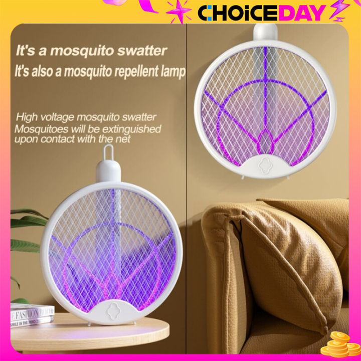4-in-1 Electric Mosquito Swatter Rechargeable Mosquito Racket 3000V ...