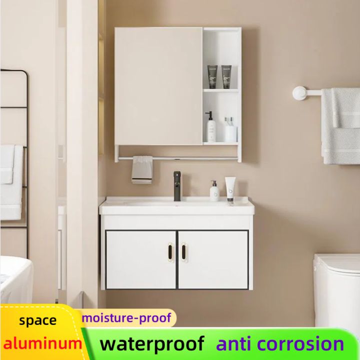 Aluminum Mirror Cabinet Bathroom Cabinet With Mirror Lavatory Sink ...