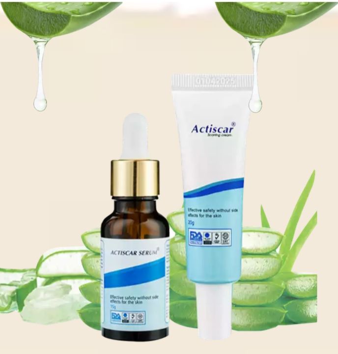 ACTISCAR SCARRING CREAM AND SERUM FOR FADE KELOIDS CONCAVE SCARS ...