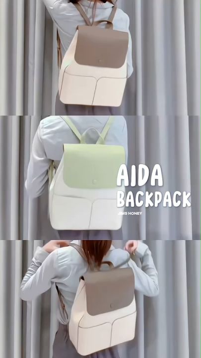 JIMS HONEY Terbaru Aida Backpack Tas Ransel Kerja Wanita Fashion Simple ...