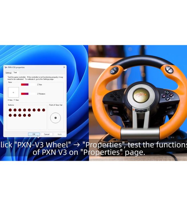 PXN V3 Pro Racing Game Steering Wheel With Brake Pedal Racing Game ...