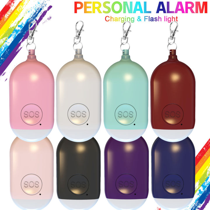 Rechargeable Self Defense Keychain Alarm 130dB Loud Emergency Personal ...