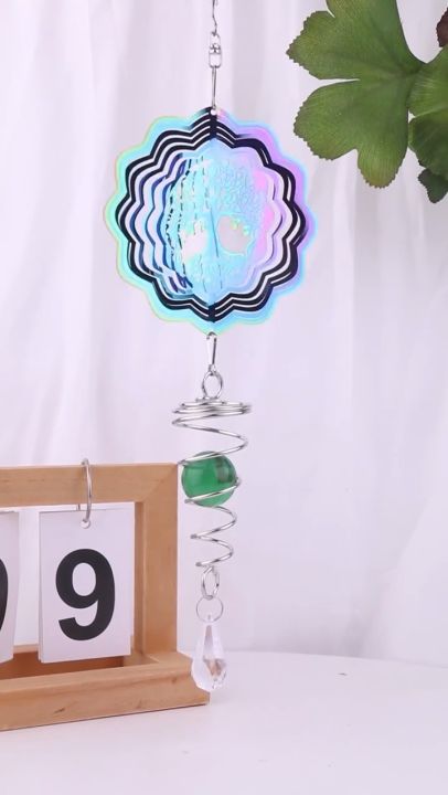 Colorful Rotating Wind Chimes Garden Décor Ornaments Wind Chimes Lucky ...