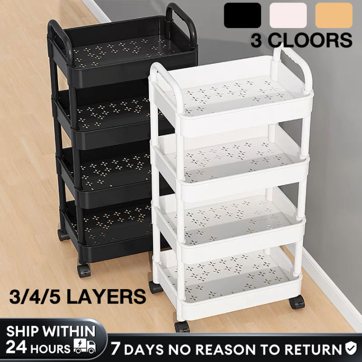 SHEEPER 4/5 layer Moving Rack Trolley Cart organizer kitchen rack ...