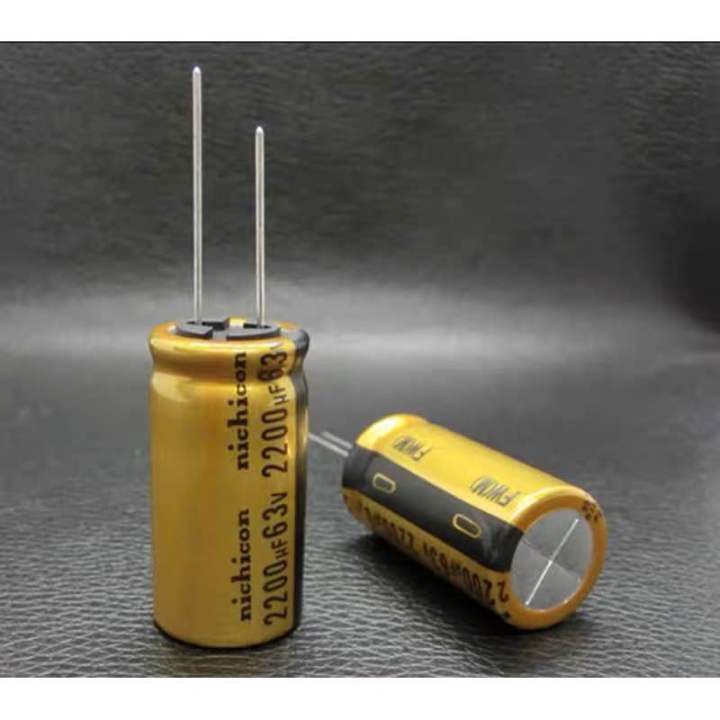 Nichicon FW 2,200uF 63V. สีทอง คาปาซิเตอร์เกรด ออดิโอ | Lazada.co.th