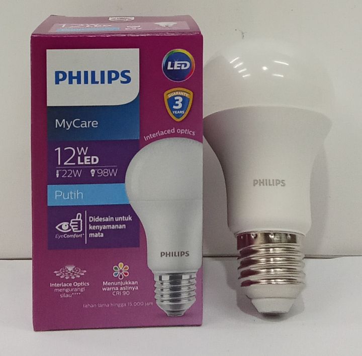Lampu Led Philips Mycare 12 Watt 12W Cahaya putih 6500K dan Warmwhite ...