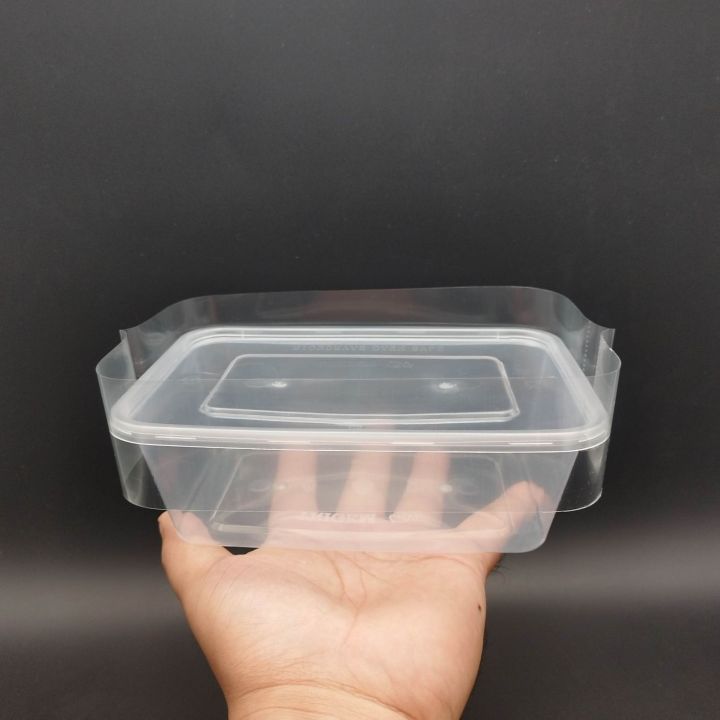 [100pcs] Shrinkable plastic seal for rectangle microwavable container ...