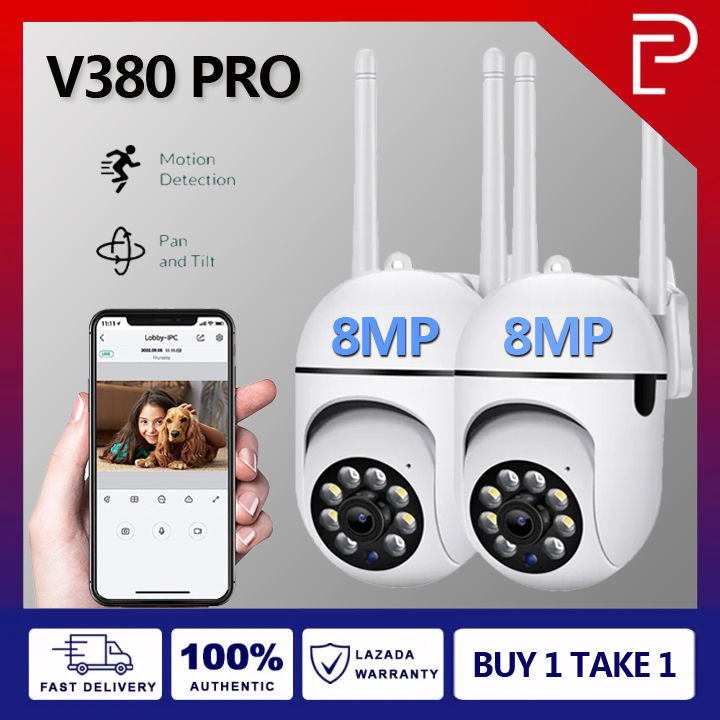 v380 pro cctv camera connect cellphone HD 8MP BUY 1 TAKE 1 bulb with cctv camera wifi connect ...
