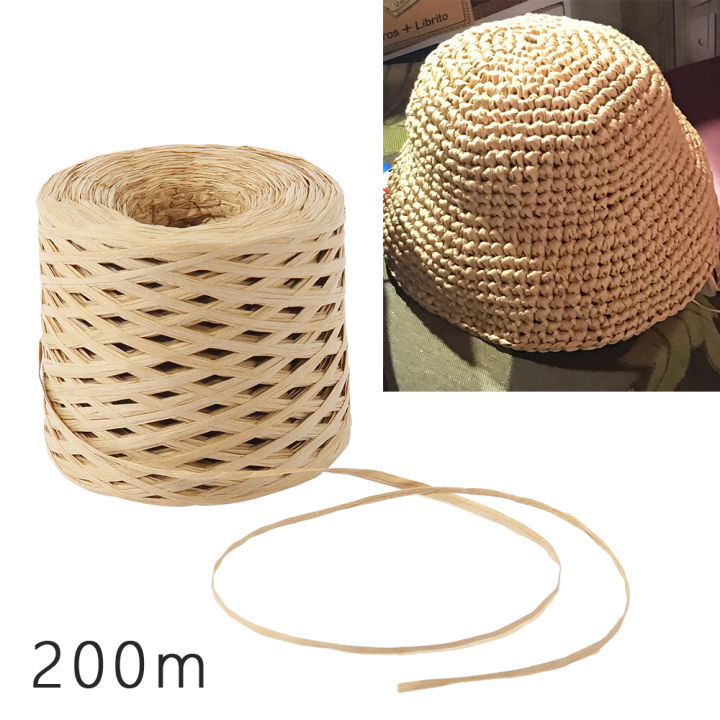 Raffia Ribbon for Gift Wrapping, 200M Raffia Yarn for Crocheting ...