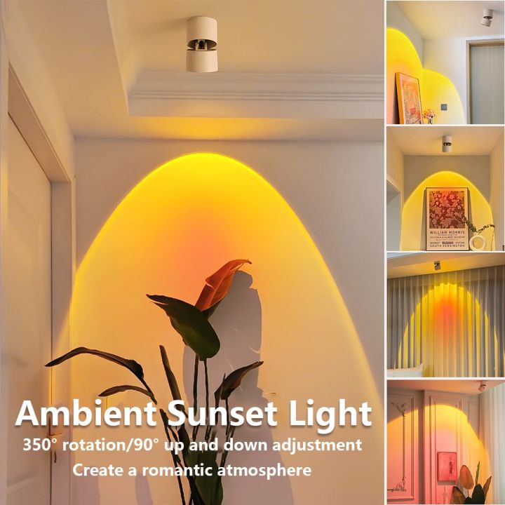 LED Sunset Spot Light Nightlights LED Rainbow Neon Night Light ...