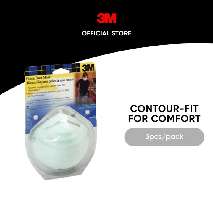 3M™ Home Dust Mask, Contour Fit for Comfort, 3 pcs/pack, For protection ...