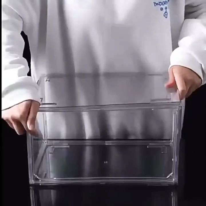 SaveMall Kotak Sepatu transparan tebal Kotak sepatu plastik multifungsi ...