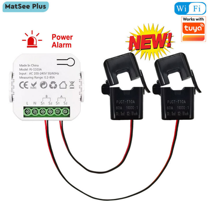 Smart New WiFi Energy Clamp Bidirectional Meter with Buzzer Alarm for ...