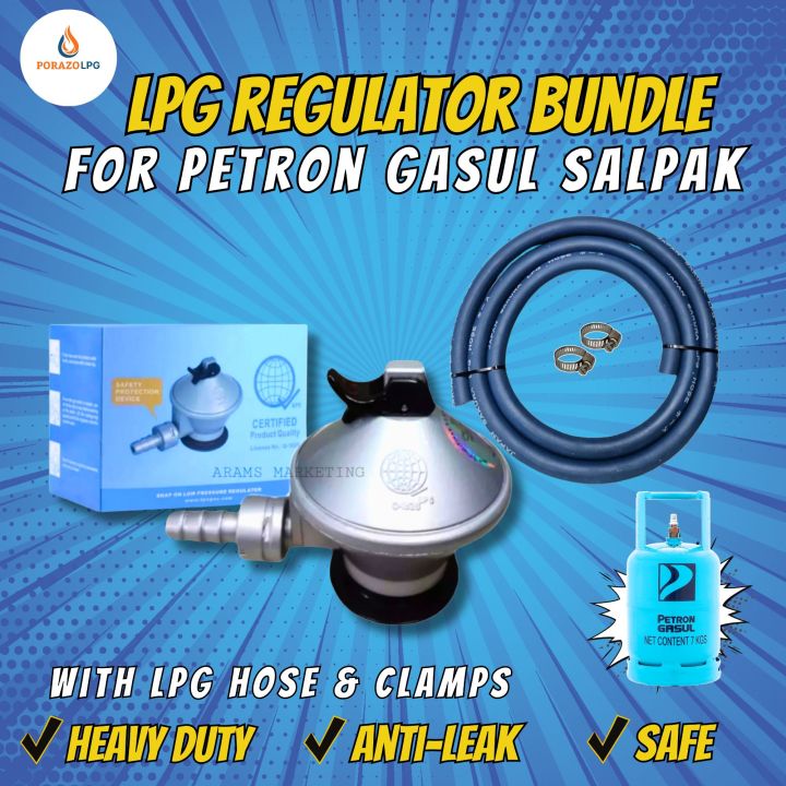 LPG Gas Regulator For Petron Gasul with hose TPA LR2620BR (DE SALPAK ...