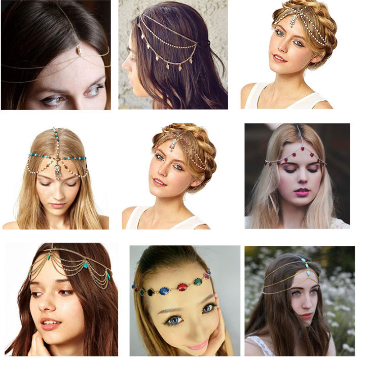 Indian Headdress Forehead Diamond Forehead Ornament Tibetan Headdress ...