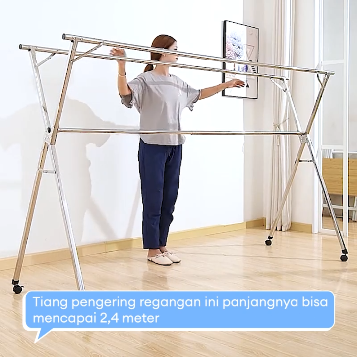 Jemuran Baju Stainless Steel 240cm Jemuran Pakaian Lipat Jemuran ...