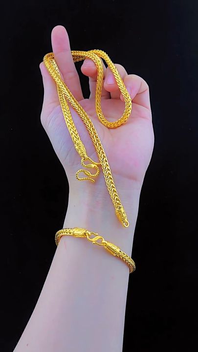 916 Gold Original Snake Bone Keel Necklace Domineering Jewelry Men ...