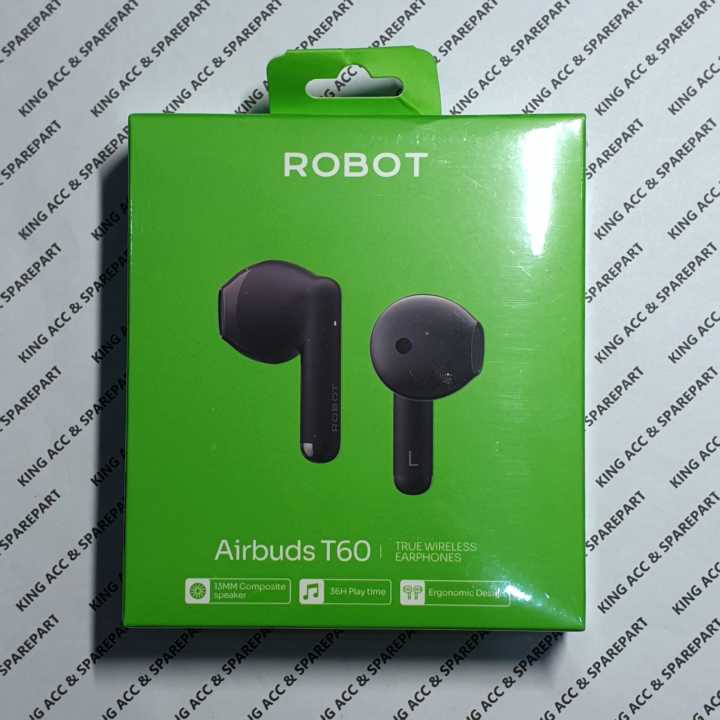 ROBOT WIRELESS EARPHONE AIRBUDS T60 ORIGINAL TWS BLUETOOTH ROBOT ...