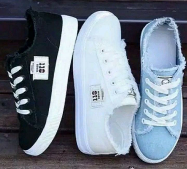 Sepatu kets sneakers denim 011 pria wanita/ sepatu kasual jeans cewek ...