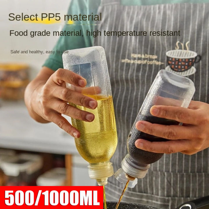300/500/1000ML Sauce Dispenser Olive Oil Squeeze Bottle No Drip Kitchen Special Oil Spray Bottle ...