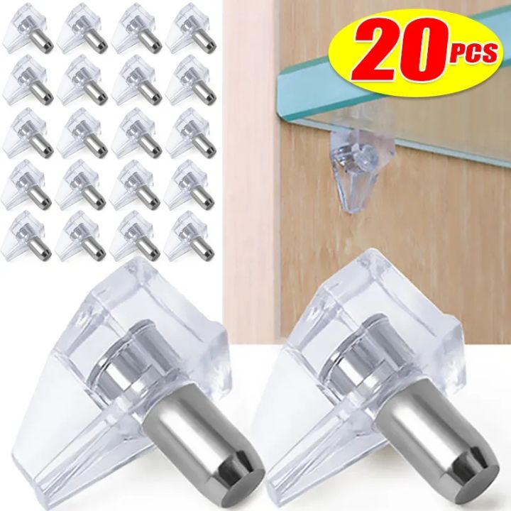 10/20pcs Transparent Shelf Studs Pegs Plastic Laminate Support Cabinet ...