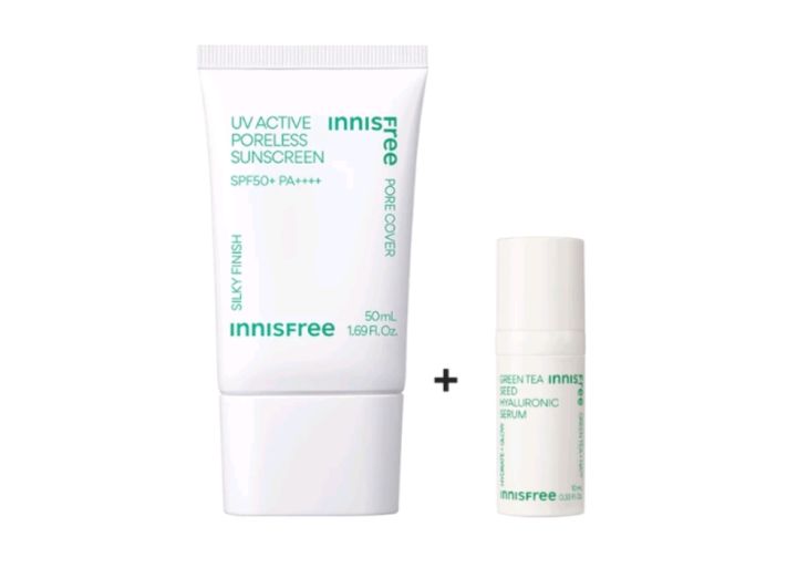 innisfree uv active poreless sunscreen spf 50+ pa++++ silky finish 50ml ...