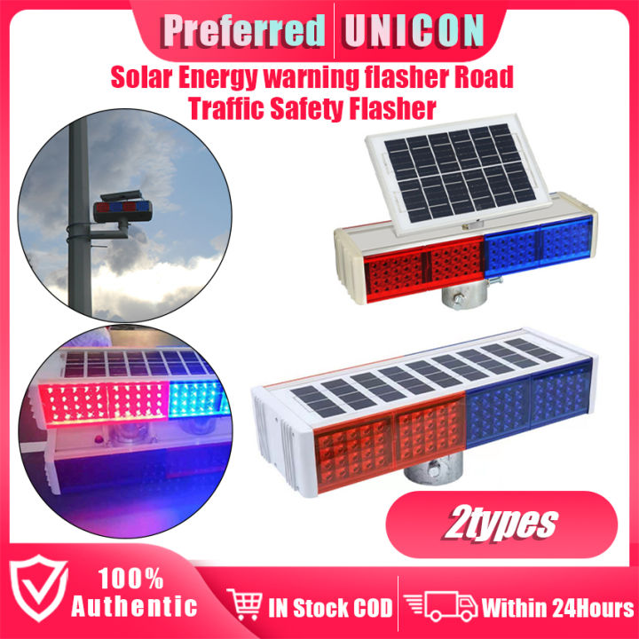 4 Grids Solar Blinker Warning Strobe light Road traffic safety flasher ...