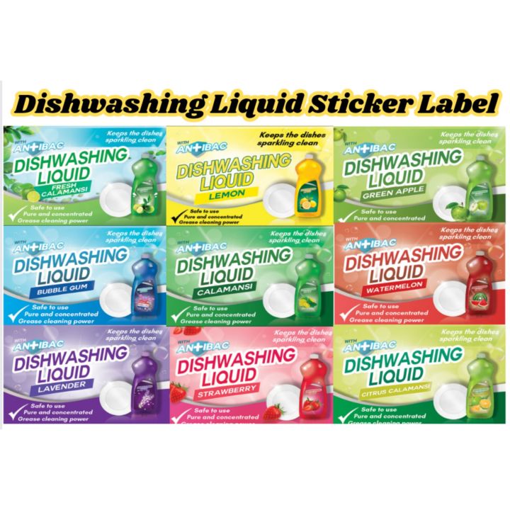 STICKER LABEL for REGULAR Dishwashing Liquid - PRECUT (SQUARE CUT ...