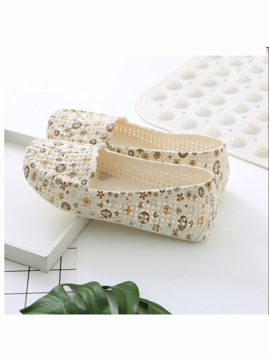 Summer Plastic Sandals Women's Flats Work Shoes Cut Out Casual Hole ...