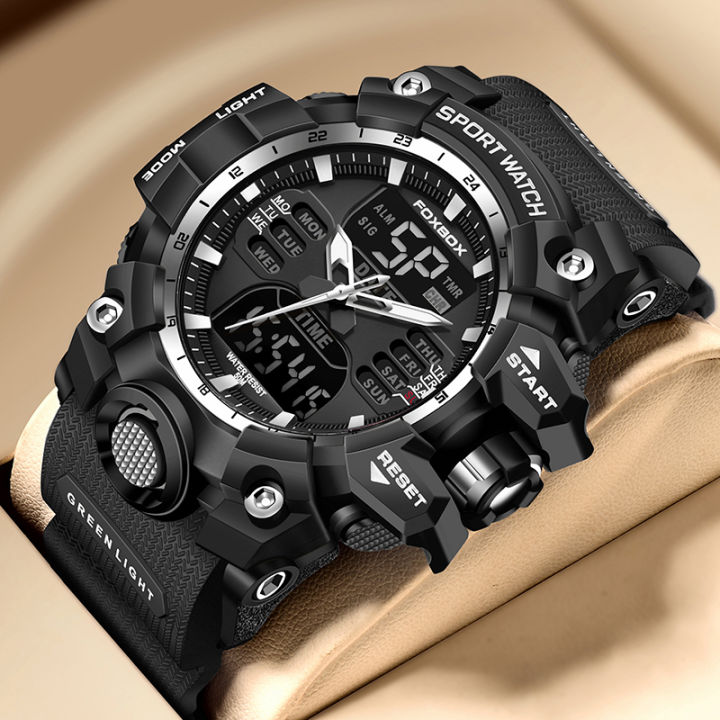 2024 LIGE Dual Display Men Watches Waterproof Sports Watch Military Man ...