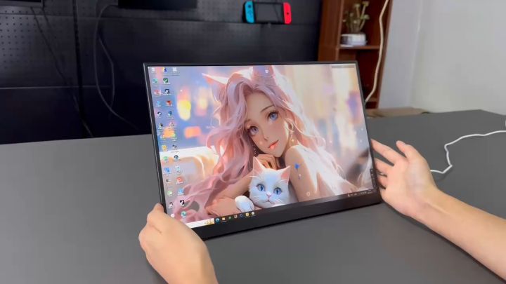 HGFRTEE Portable Monitor Game Office Viewing External Screen Suitable For SWITCH/X-BOX/PS4/PS5 ...