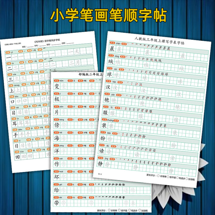 Primary School Student Copybook 123 Chinese Characters Tracing Homework ...