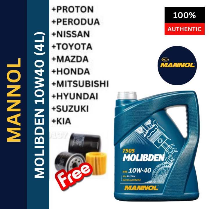 (MADE IN GERMANY) Mannol Molibden Benzin SAE 10w40 Semi Synthetic ...