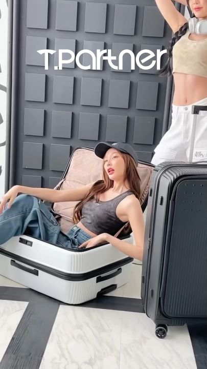 T.Partner [Opening Front] LOOK SERIES Suitcase Zipper Frame TSA Lock Side Expansion Luggage (20 ...