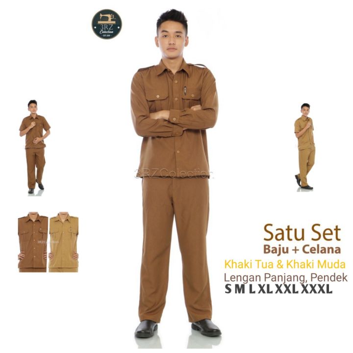 Seragam PNS Pria Lengan Pendek Lengan Panjang Baju Dinas PNS Pemda Baju ...