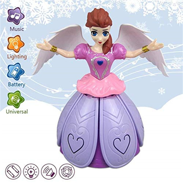 Elsa Anna Frozen Dancing Girl Toy With Wings Action Figure Rotating ...