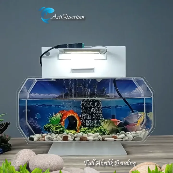 Aquarium mini akrilik/Aquarium akrilik/Akuarium mini kotak lengkap ...