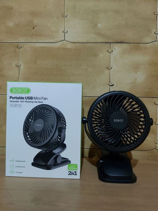 NEW ARRIVAL !! ROBOT RT-BF10 Portable USB Mini Fan 2 In 1 | Lazada ...
