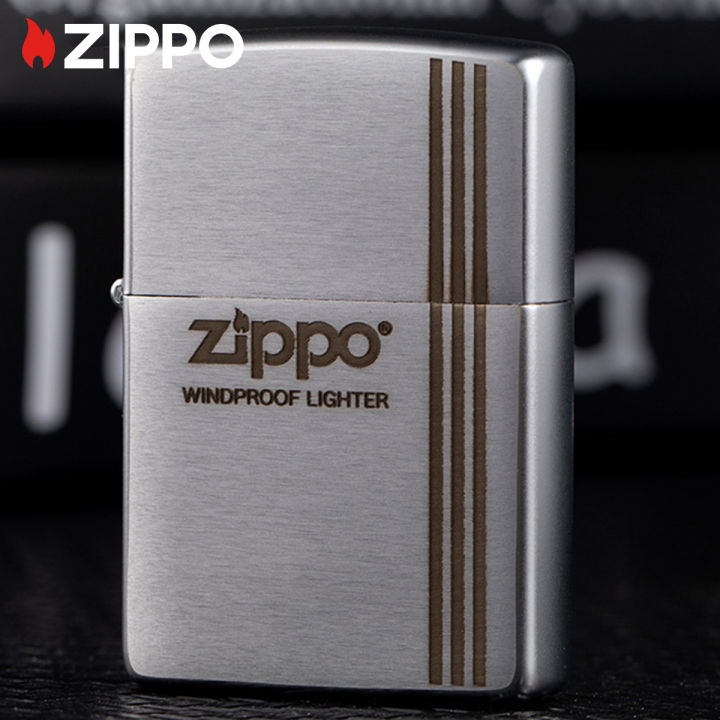 Zippo Strips Design Brushed Chrome Windproof Pocket Lighter M-49791-301( Lighter without Fuel ...