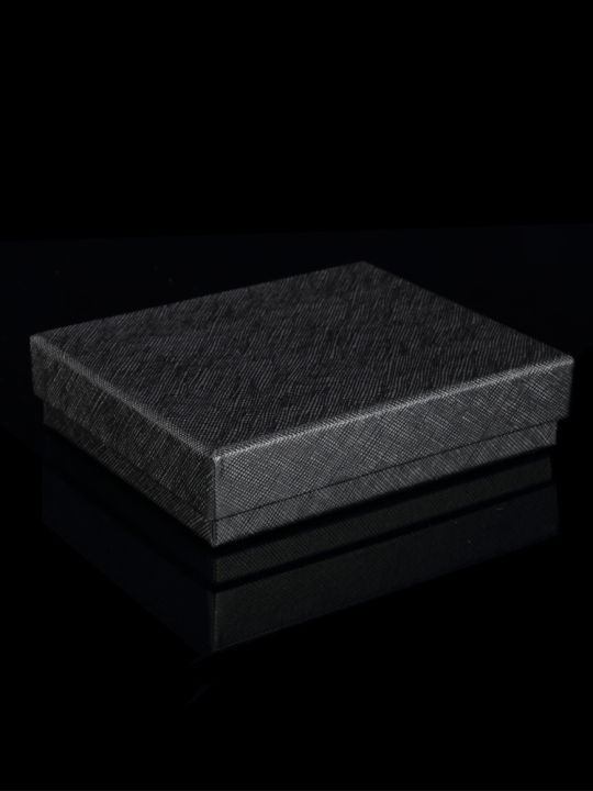 Elegant Short Wallet Box Black Leather Gift Box Special Paper Hardboard ...