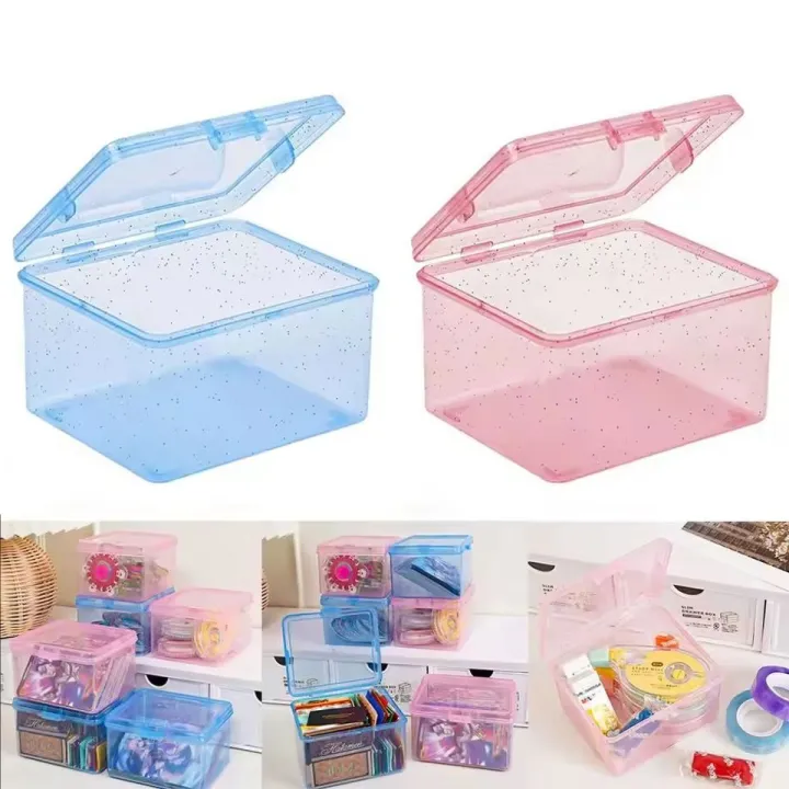 YESPERY Transparent Plastic Storage Box Jewelry Container Small Card Collection Holder Dust ...