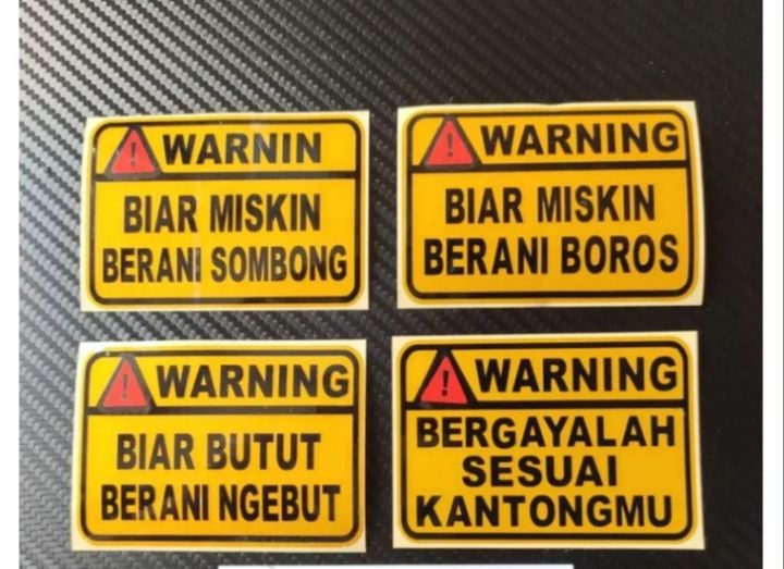 Stiker cutting logo warning peringatan lucu | Lazada Indonesia