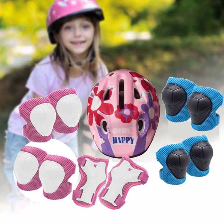 7pcs/set Kids Protective Gear with Adjustable Helmet Knee Pads Elbow ...
