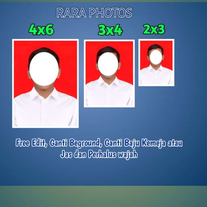 Cetak Foto Pas Foto 2x3 3x4 4x6 / 8 Lembar | Lazada Indonesia